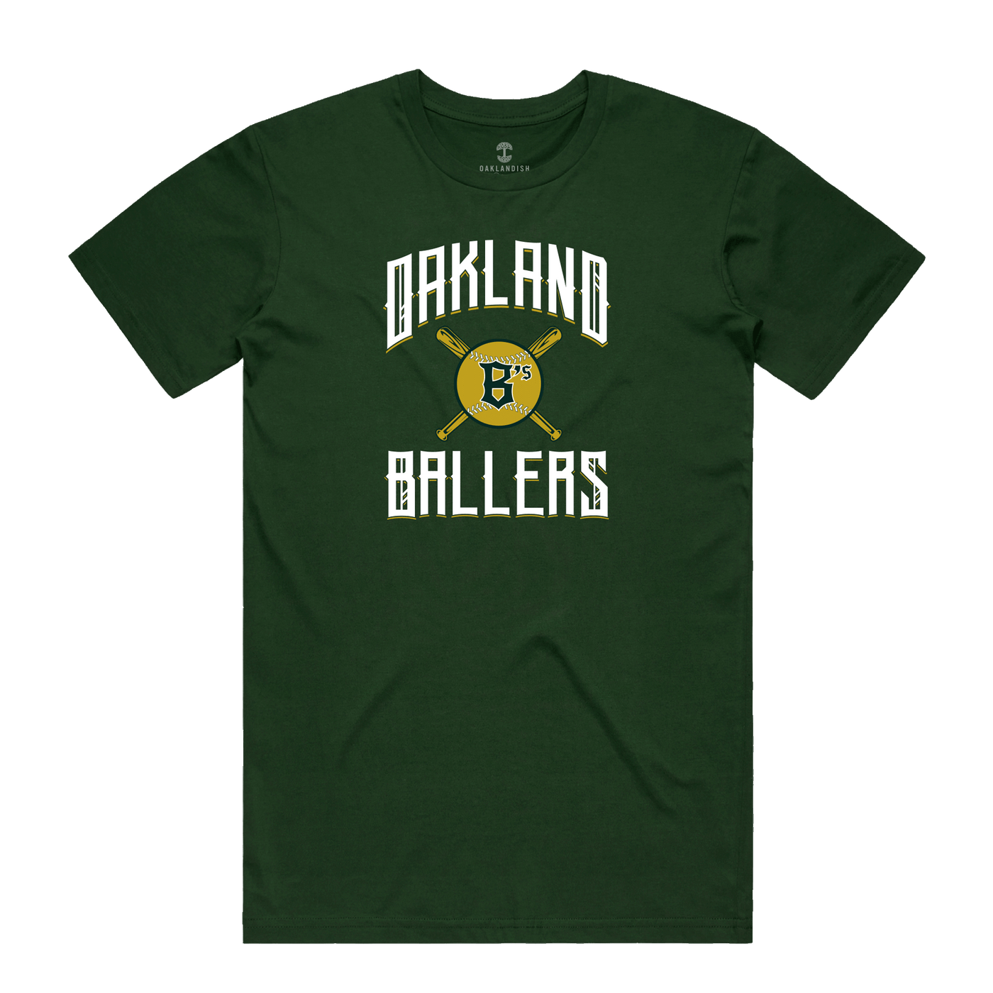 T-Shirt - Oakland Ballers Bat Logo, Forest Green