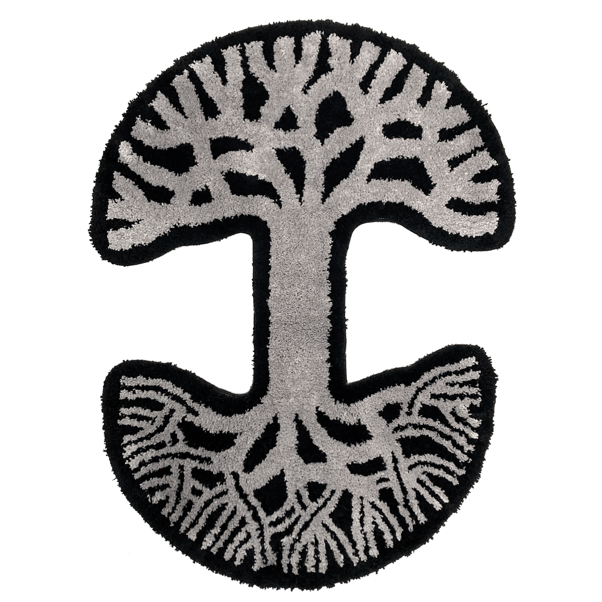 Area Rug - Oaklandish Tree Logo, Non-Slip, Black & Grey