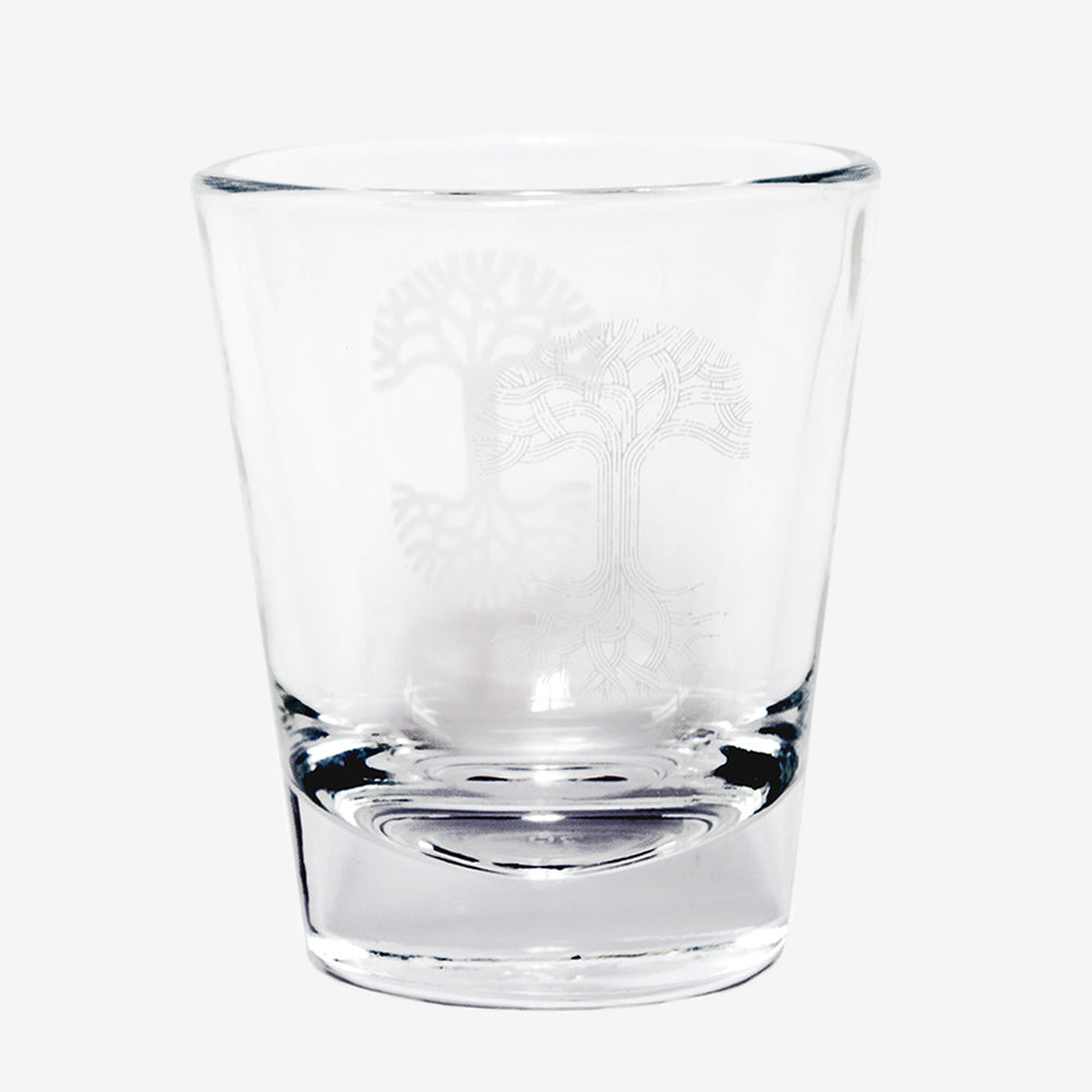 Oaklandish Tree Logo Shot Glass - Clear Glass, 1.75 oz